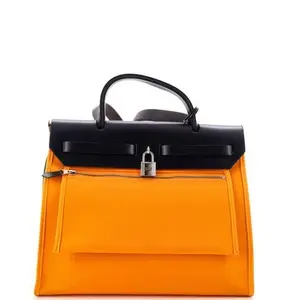 Hermès Herbag Zip Leather And Toile 31 - Yellow