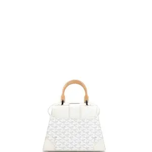 Goyard Saigon Top Handle Bag Coated Canvas Pm - White