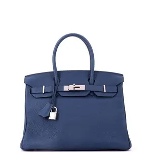 Hermès Birkin Handbag Blue Togo With Palladium Hardware 30 - Deep Blue