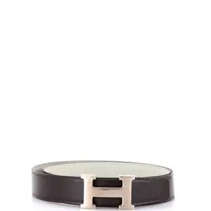 Hermès Constance Martelee H Reversible Belt With Hammered Hardware - Brown