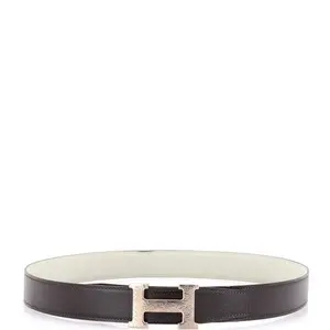 Hermès Constance Martelee H Reversible Belt With Hammered Hardware