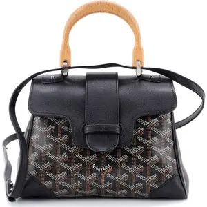 Goyard Saigon Top Handle Bag Coated Canvas With Leather Mini