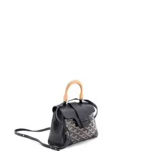 Goyard Saigon Top Handle Bag Coated Canvas With Leather Mini