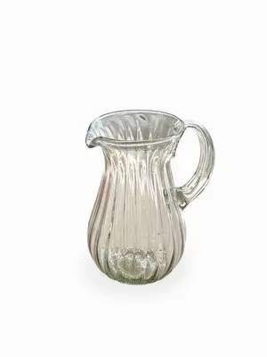 VILLA LUA HOME Handblown Fluted Pitcher - Black