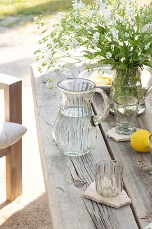 VILLA LUA HOME Handblown Fluted Pitcher
