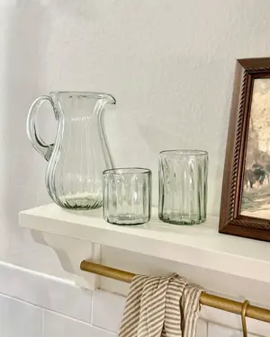 VILLA LUA HOME Handblown Fluted Pitcher
