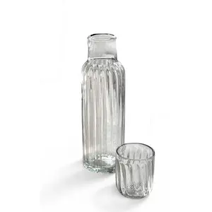 VILLA LUA HOME Fluted Tall Carafe Set - Black