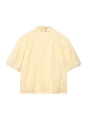 Mint Velvet Puff Sleeve Shirt With Scalloped Collar