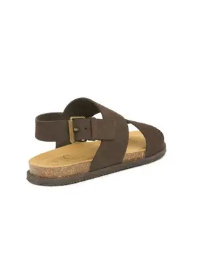 CELTIC & CO. Buckled Double Strap Sandals - Chocolate Brown