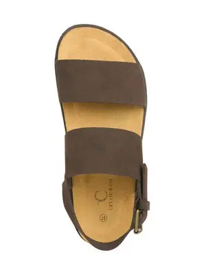 CELTIC & CO. Buckled Double Strap Sandals - Chocolate Brown