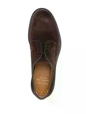 DOUCAL'S Lace-up Suede Derby Shoes - Brown