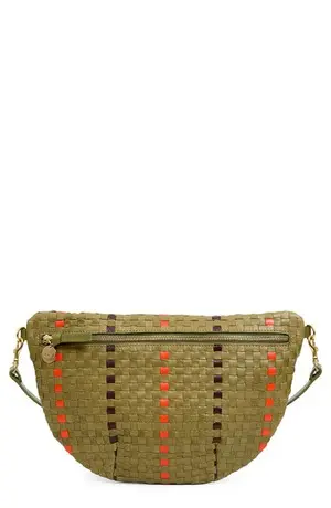 Clare V. Medium Grande Woven Leather Belt Bag - Olive