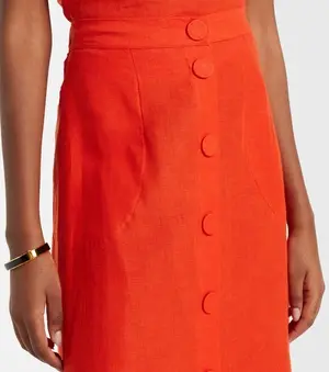 ERES Amusante Linen Midi Skirt - Orange