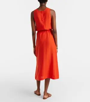 ERES Amusante Linen Midi Skirt - Red