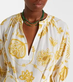 ERES Anjana Embroidered Cotton-blend Midi Dress - Yellow