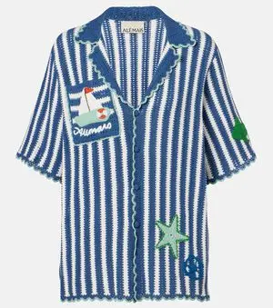 ALEMAIS Crochet Striped Cotton Shirt