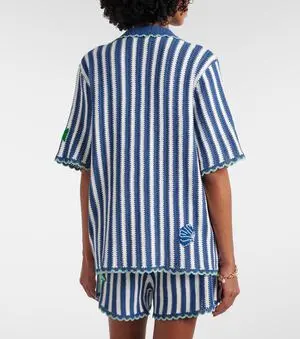 ALEMAIS Crochet Striped Cotton Shirt