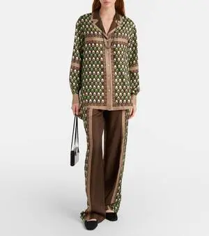 Tory Burch Printed Silk Twill Palazzo Pants