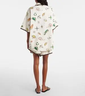 ALEMAIS Alémais Printed Organic Cotton Scalloped Shorts