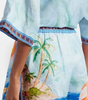 ALEMAIS Printed Linen Shorts