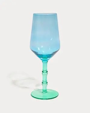 Lilly Pulitzer® Bamboo Stem Wine Glass Set - Hydrangea Blue