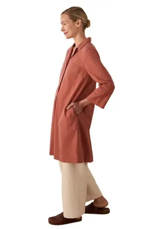 CELTIC & CO. Placket Detail Knee-length Shirt Dress