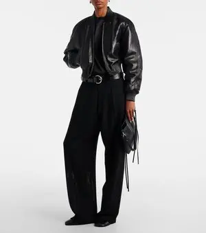 Phoebe Philo Leather Bomber Jacket