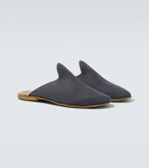 Sabah Baba Leather Mules - Blue