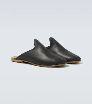 Sabah Baba Leather Mules - Black