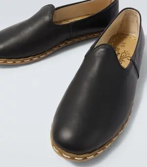 Sabah Leather Slip-on Shoes - Black