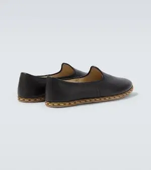 Sabah Leather Slip-on Shoes - Black