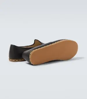 Sabah Leather Slip-on Shoes - Black