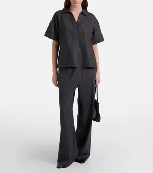 Asceno Austin Wool And Cashmere Wide-leg Pants - Grey