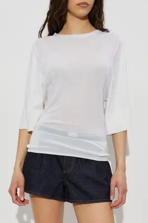 Jacquemus Wool And Silk Top With Embroidered Logo