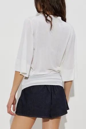 Jacquemus Wool And Silk Top With Embroidered Logo