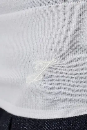Jacquemus Wool And Silk Top With Embroidered Logo