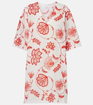 ERES Levia Embroidered Cotton-blend Minidress - Orange