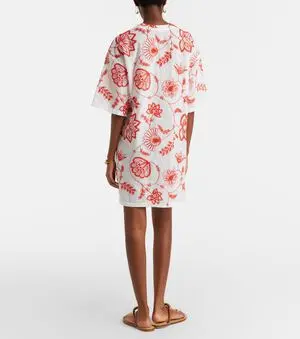 ERES Levia Embroidered Cotton-blend Minidress - Orange