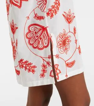 ERES Levia Embroidered Cotton-blend Minidress - Orange