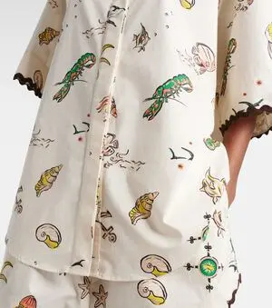 ALEMAIS Printed Oversized Cotton Shirt