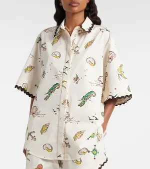 ALEMAIS Printed Oversized Cotton Shirt