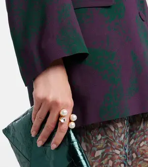 Dries Van Noten Embellished Statement Ring - Gold