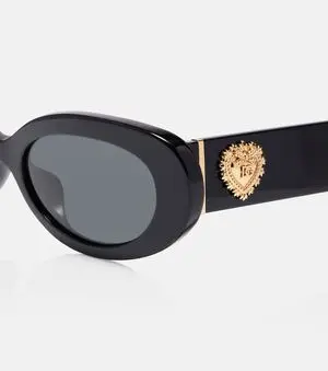 Dolce & Gabbana Devotion Oval Sunglasses - Black