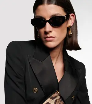 Dolce & Gabbana Devotion Oval Sunglasses - Black