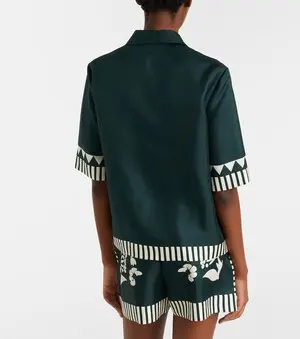 ERES Meraude Printed Silk Twill Shirt - Green