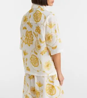 ERES Izana Embroidered Cotton-blend Shirt - Yellow