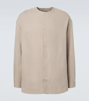 Jacquemus Pastro Herringbone Linen-blend Shirt - Beige