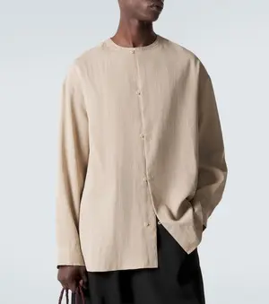Jacquemus Pastro Herringbone Linen-blend Shirt