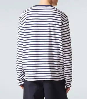 AMI Paris Striped Cotton Jersey T-shirt