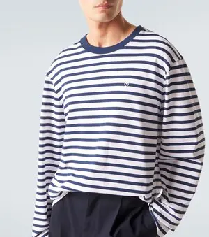 AMI Paris Striped Cotton Jersey T-shirt